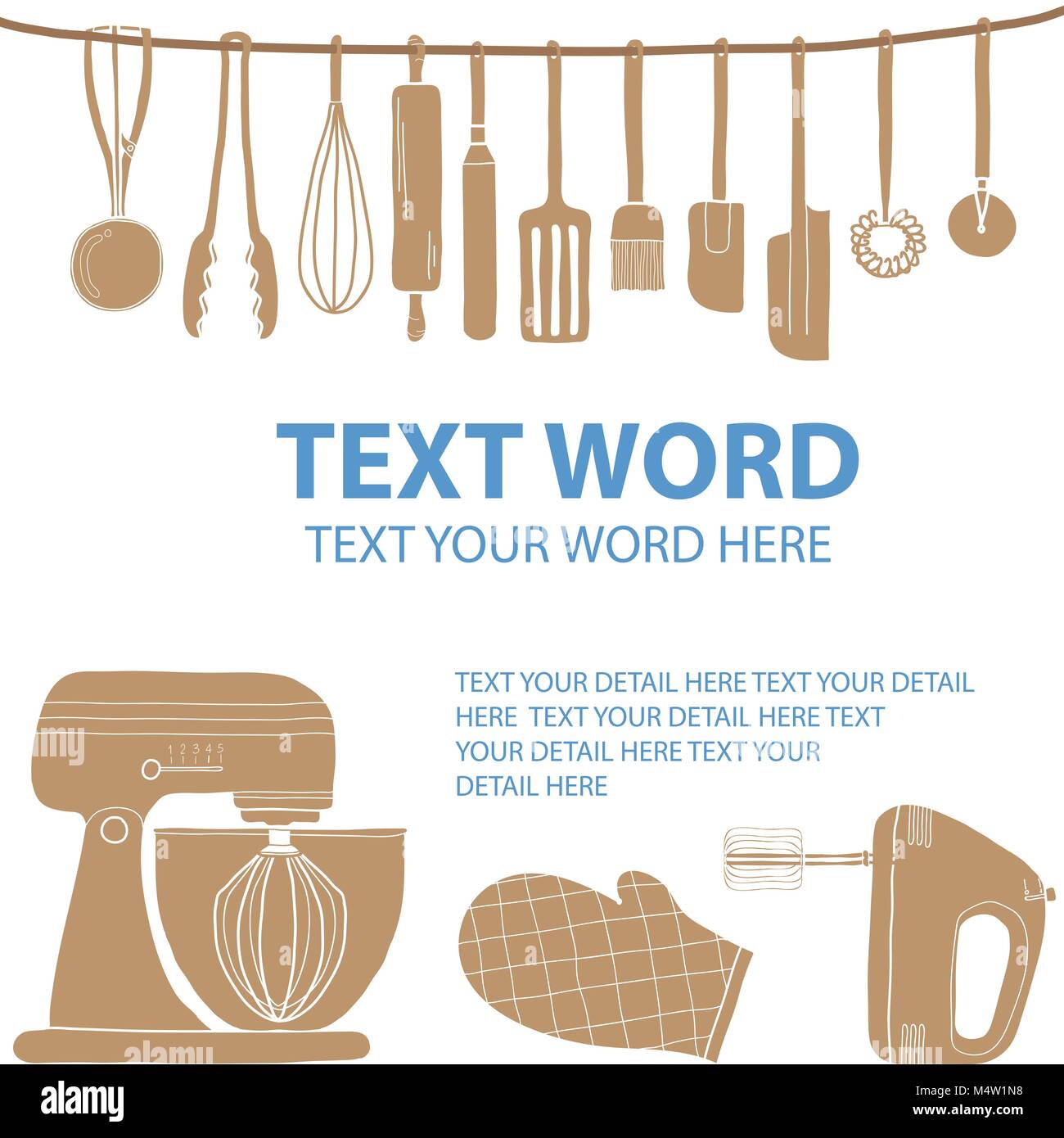 Poster design for cooking or baking in simple style with space for text ...