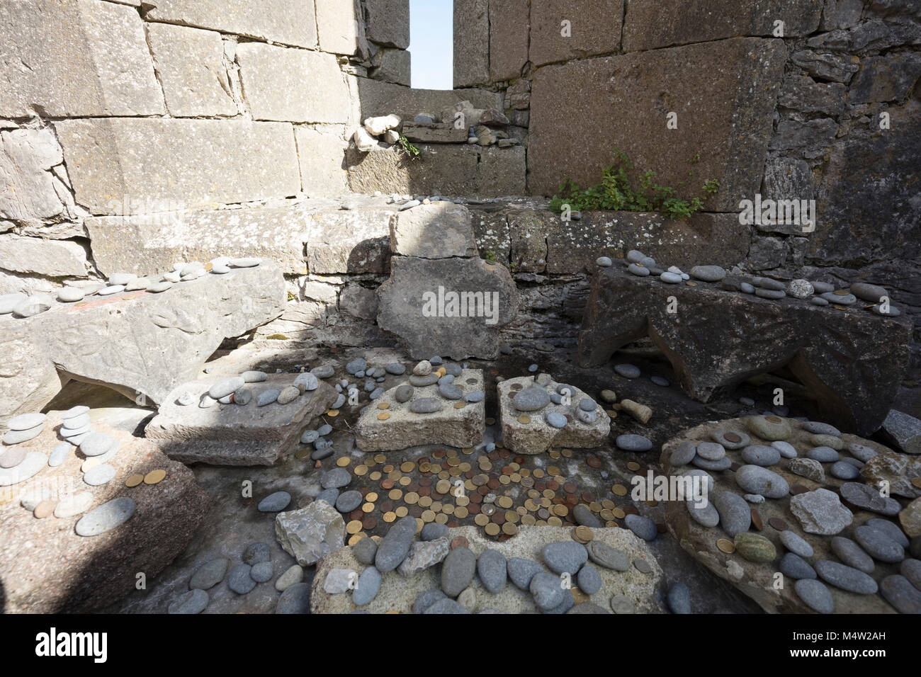 Religious offerings in The Seven Churches, Inishmore, Aran Islands ...