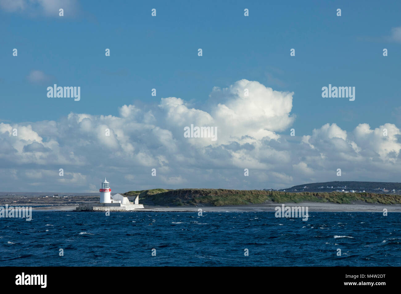 Straw Island Lighthouse near Inishmore, Aran Islands, Galway Bay ...