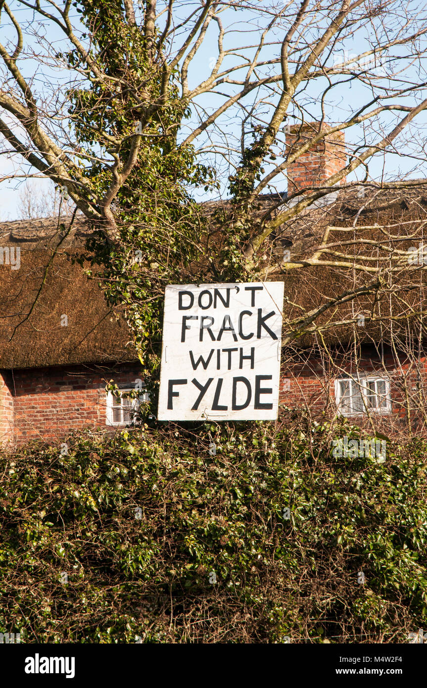 Anti Fracking signs used by protesters and local villagers in villages ...