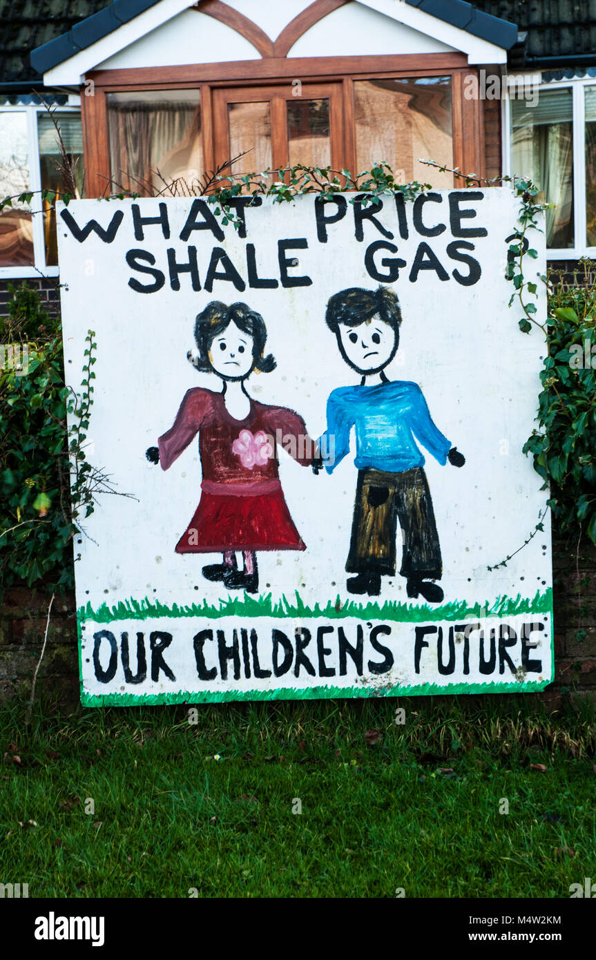 Anti Fracking signs used by protesters and local villagers in villages ...