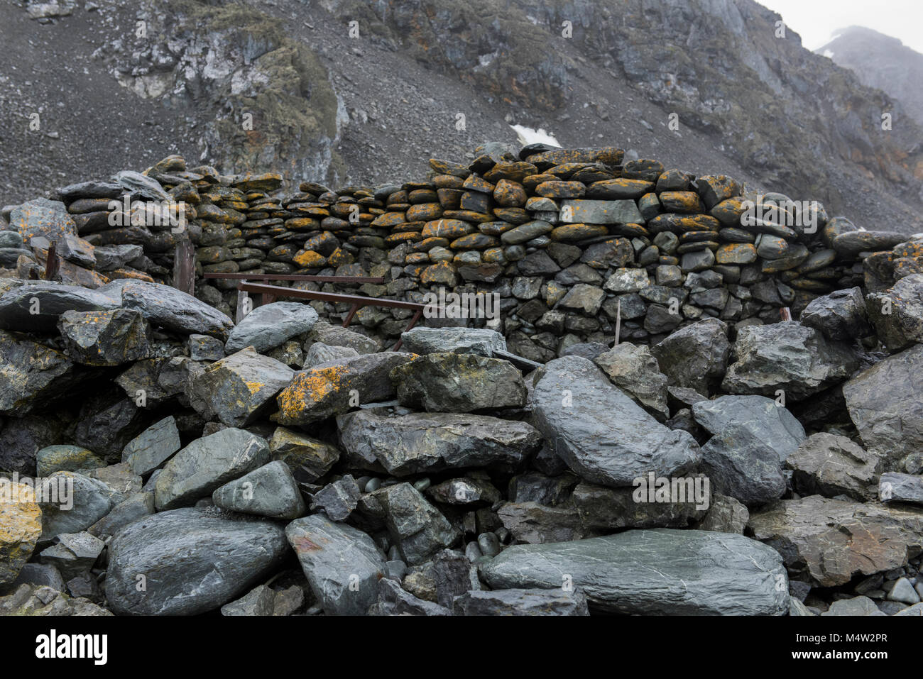 Antarctica, South Orkney Islands, Laurie Island, Orcadas Station. Ruins ...
