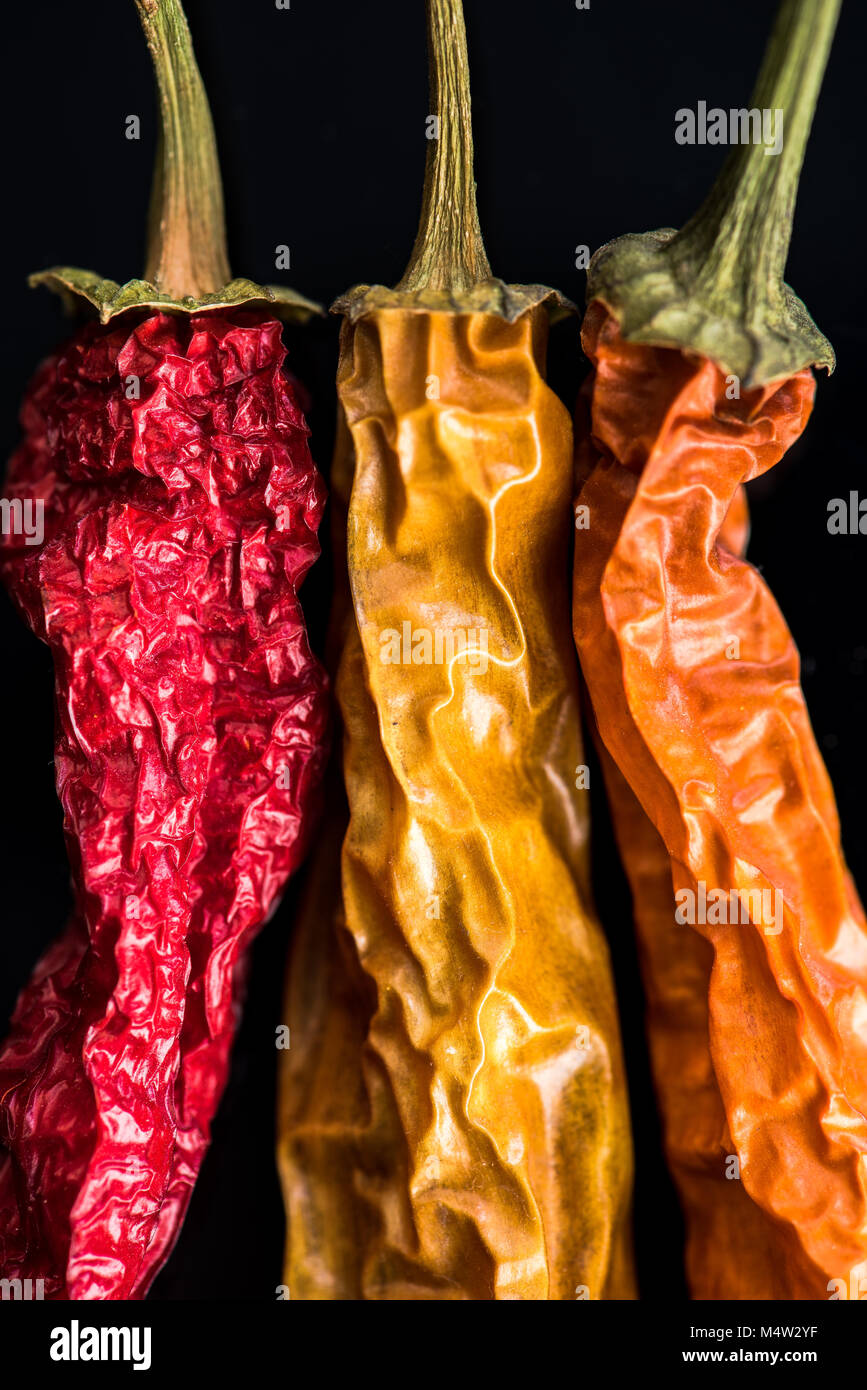 Dried peppers details still life Stock Photo - Alamy