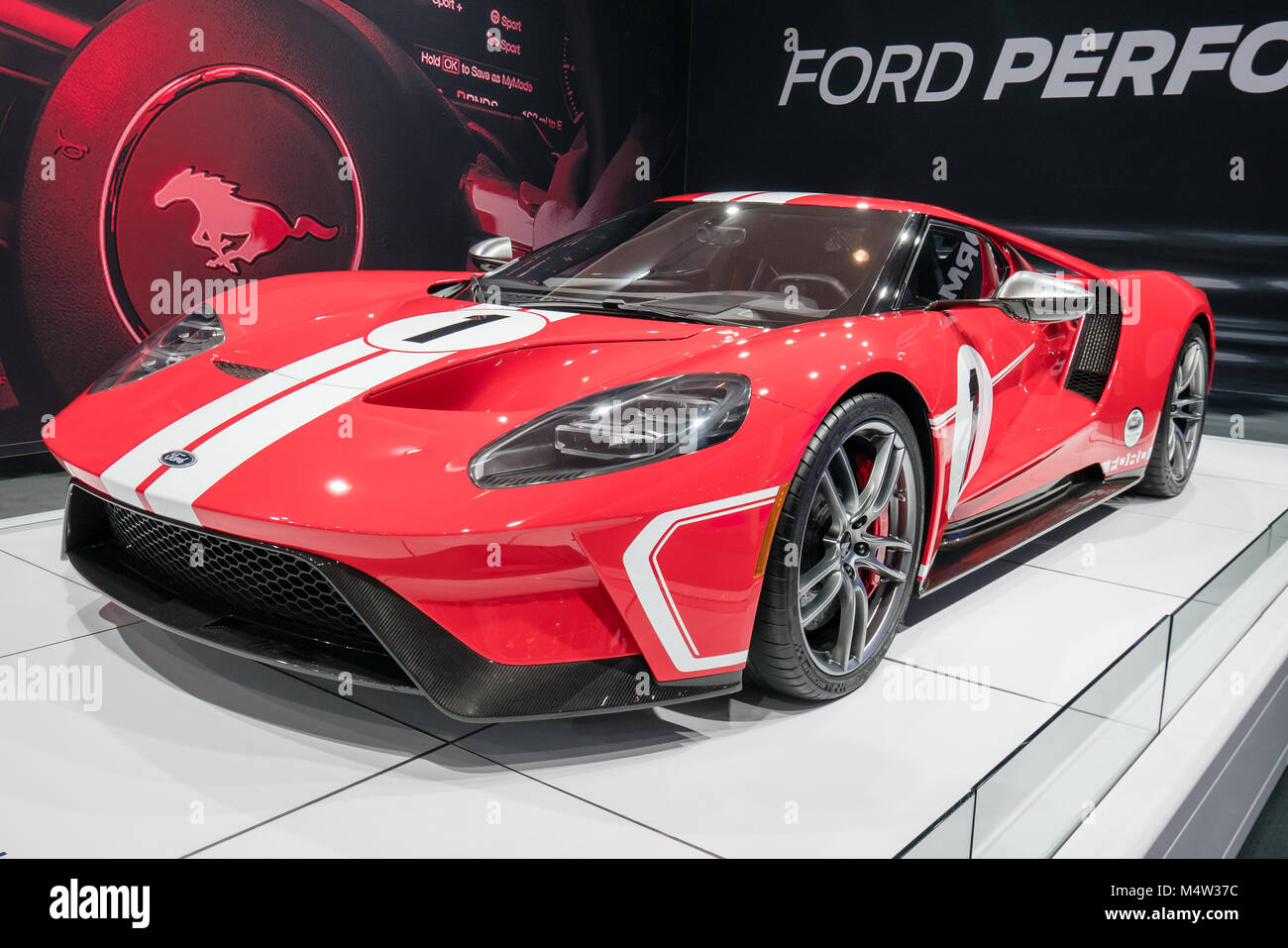 red ford gt super car Stock Photo - Alamy