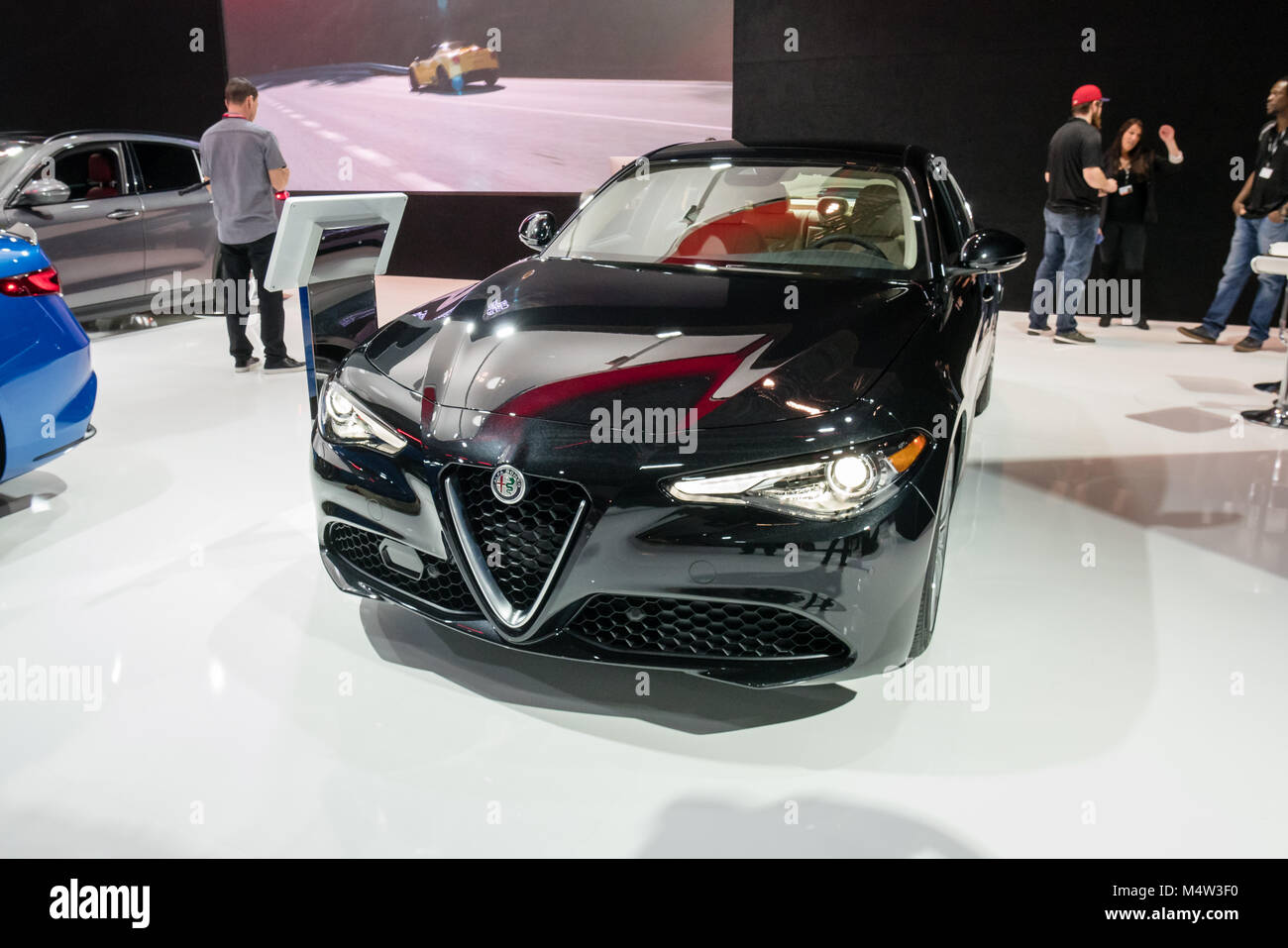 black alfa romeo giulia ti lusso Stock Photo - Alamy