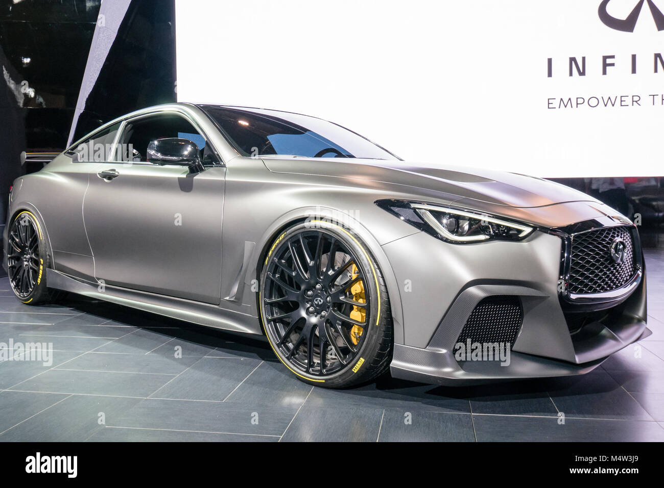 silver infiniti concept project black s car Stock Photo - Alamy