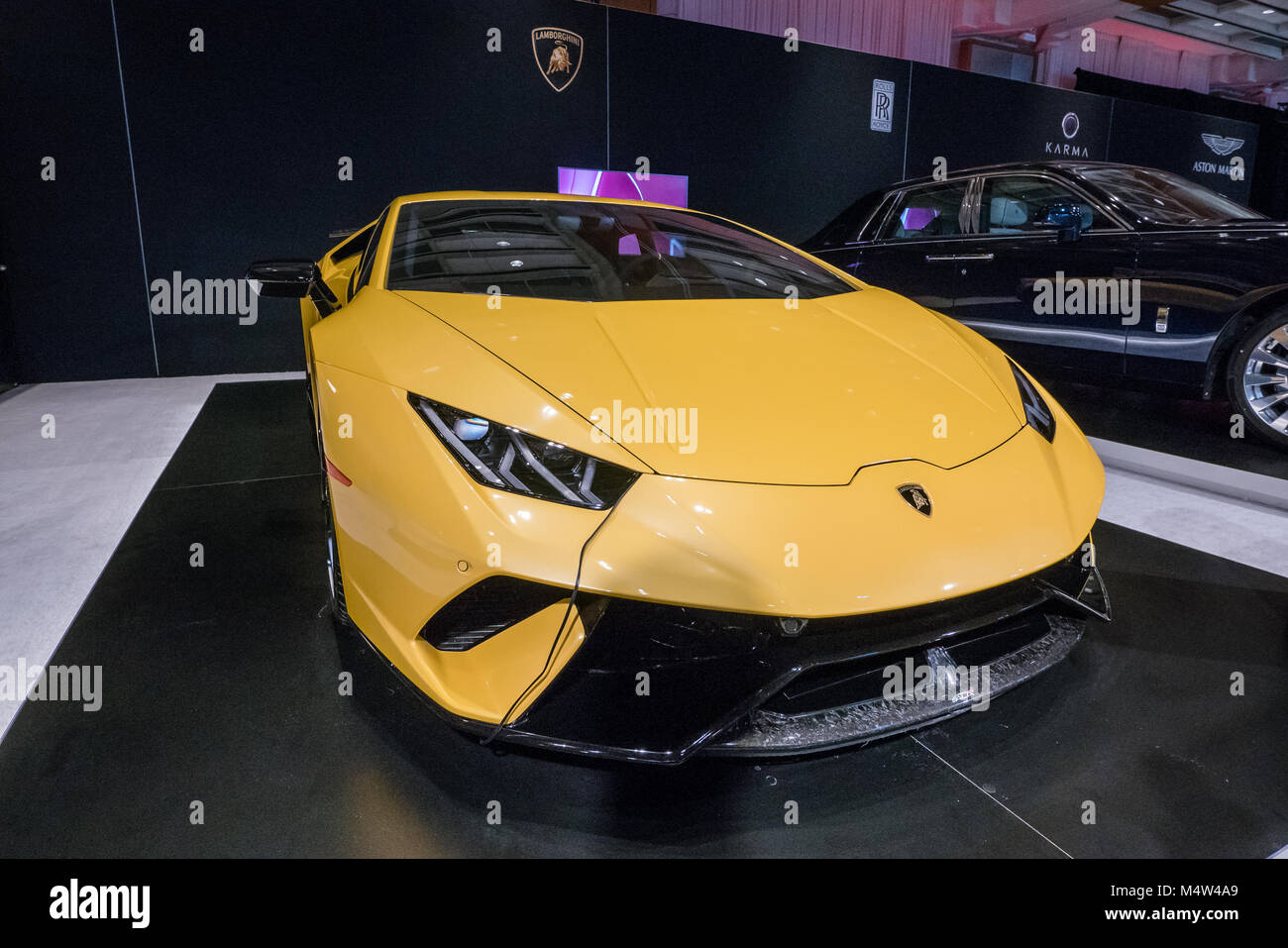 yellow lamborghini in a car show Stock Photo - Alamy