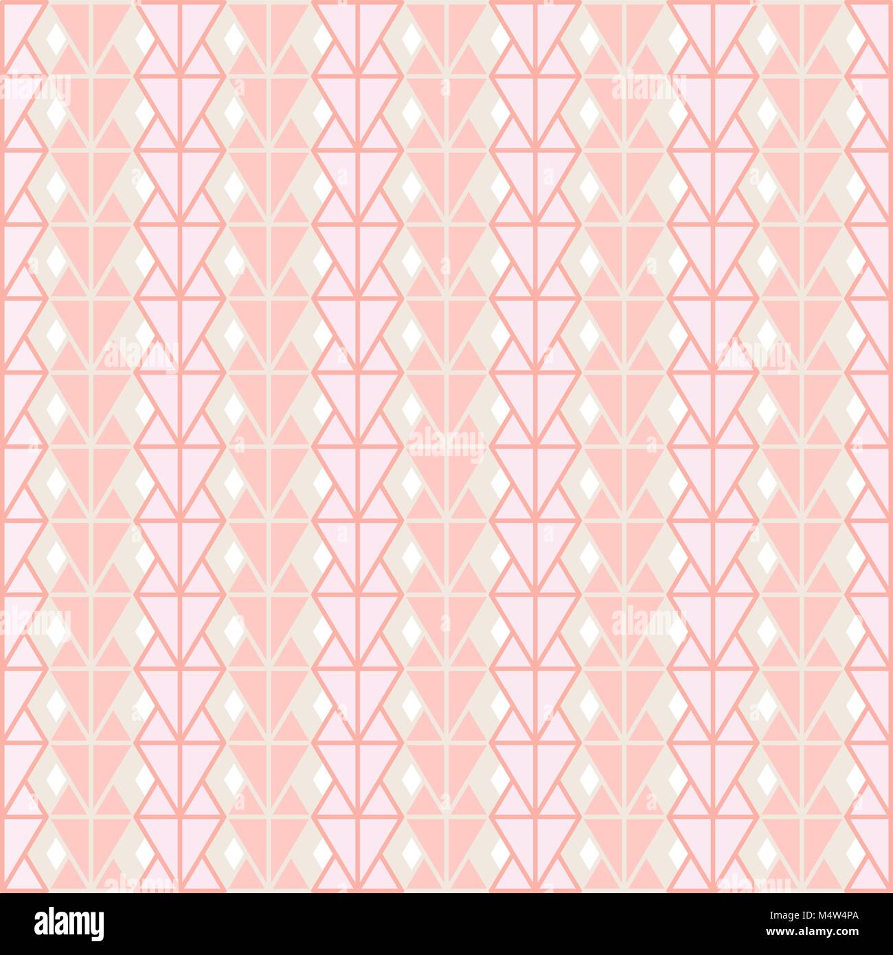 Geometric pattern in pink, old rose (orange), and gray colors; vector ...
