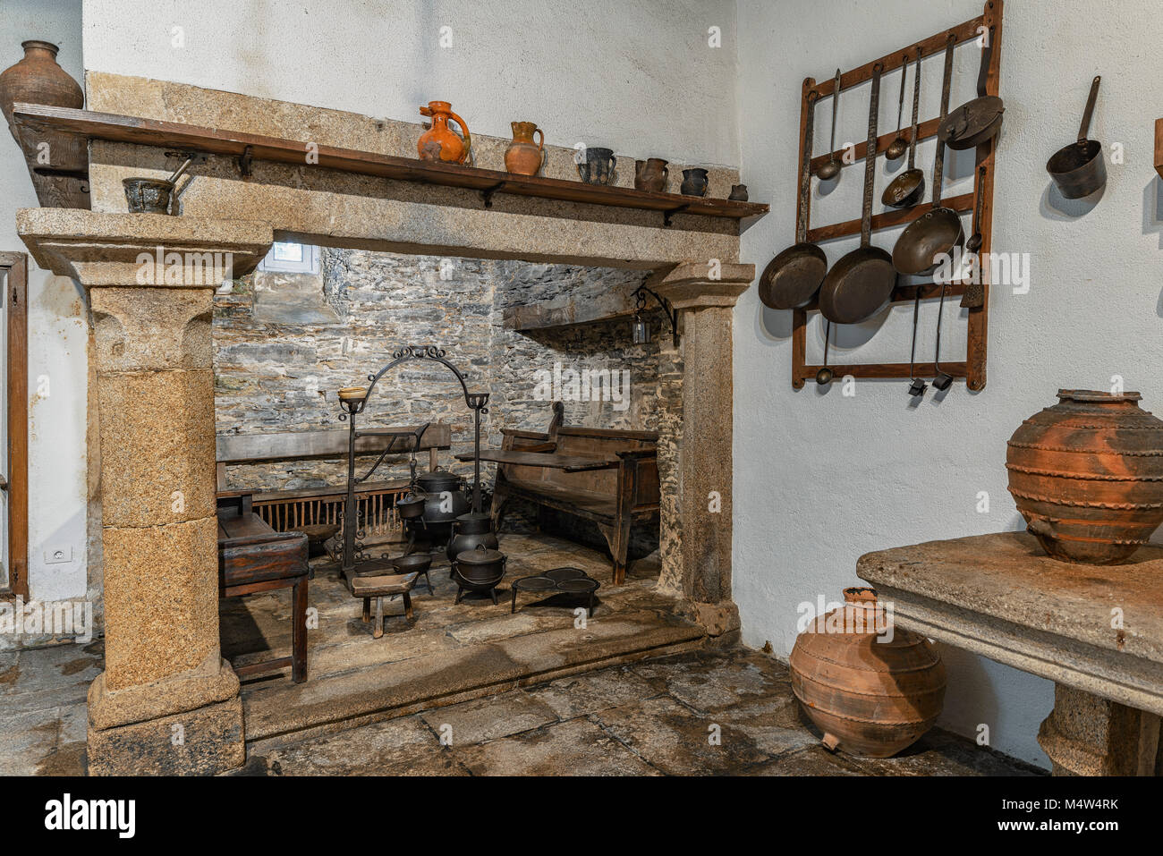 Singular 18th-century stonework kitchen with a striking masonry ...