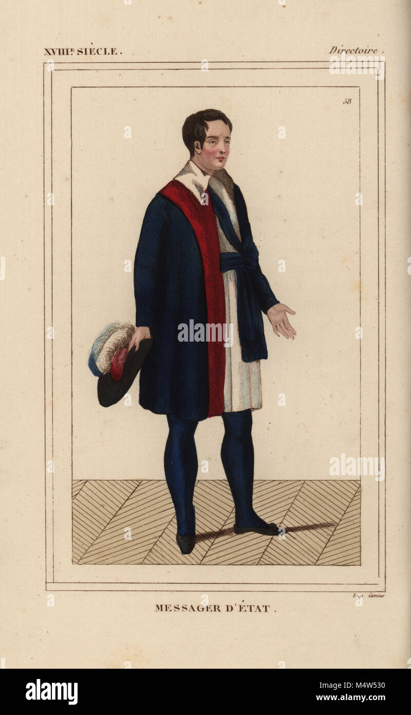 Uniform of a messager d'etat (state messenger) under the Directory ...
