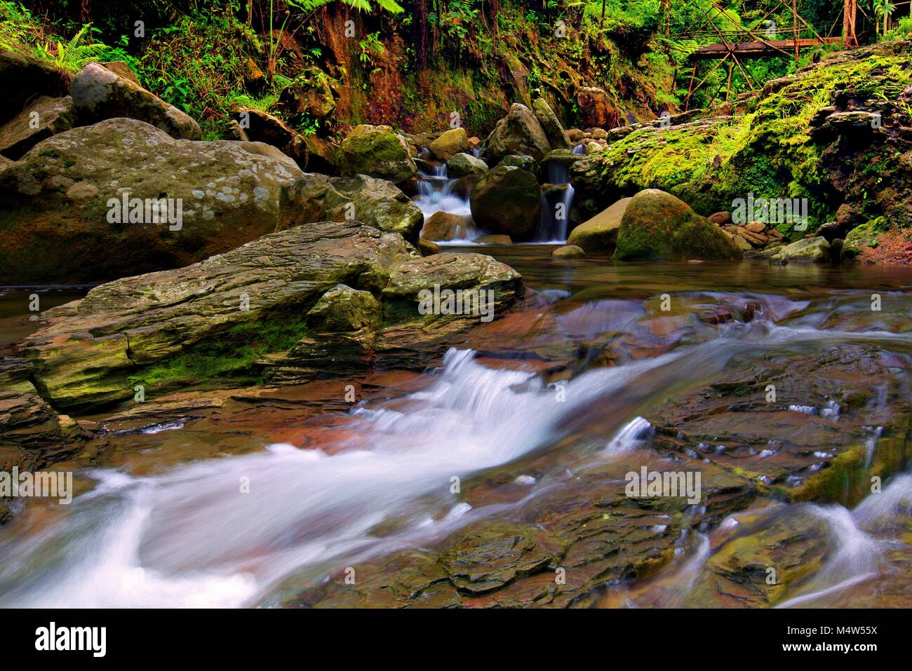 Small waterfall, Curug Pangeran, Mount Salak, Bogor, Indonesia Stock ...