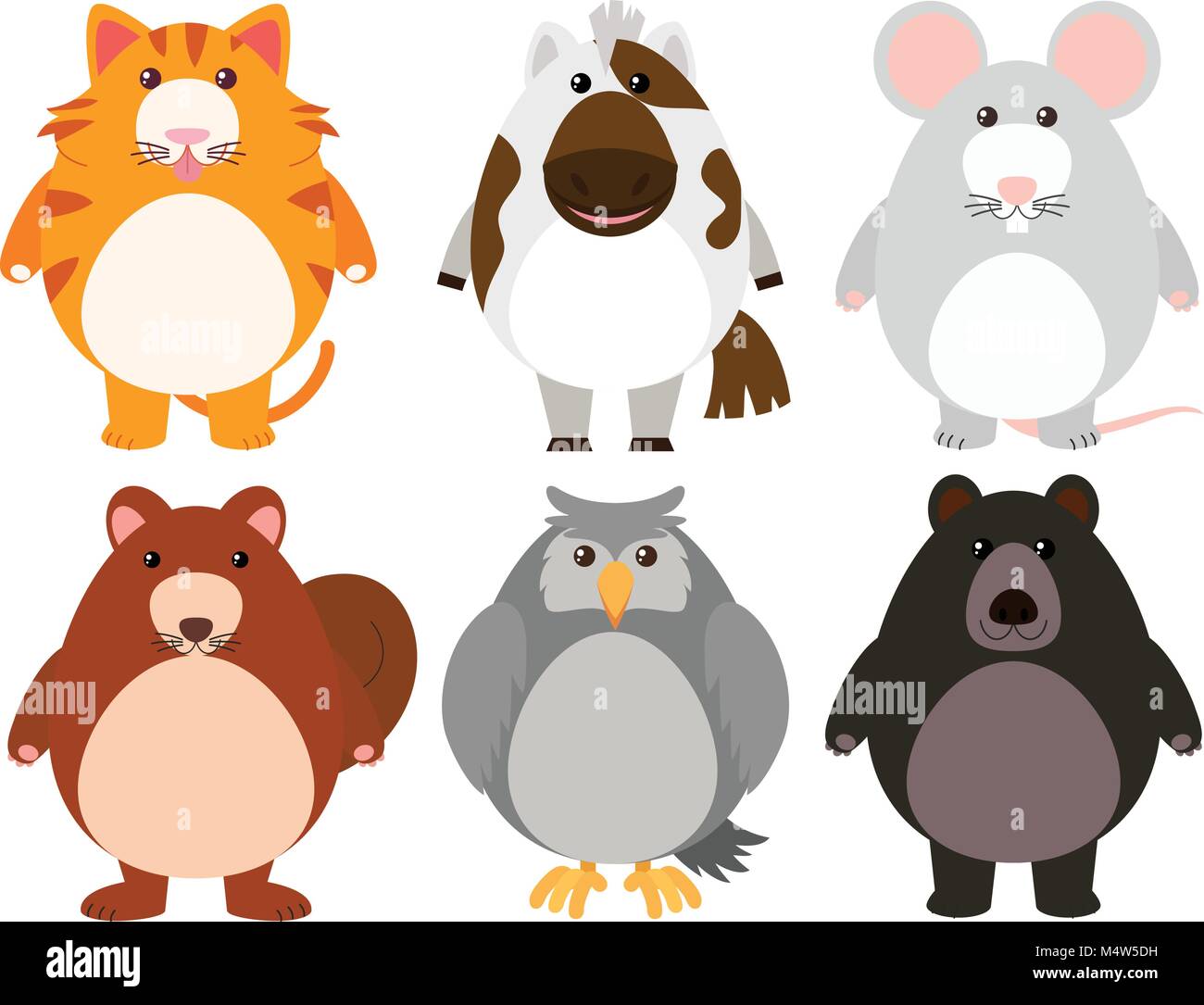 Cute animals with happy smile illustration Stock Vector Image & Art - Alamy