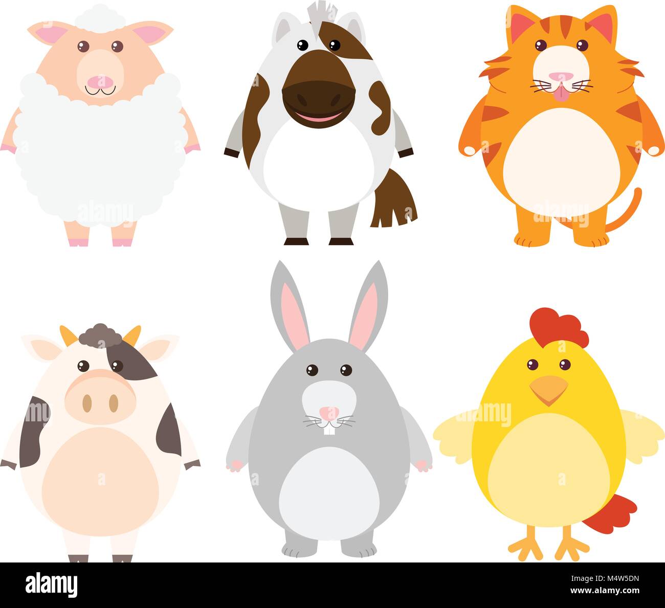 Animals with happy smile illustration Stock Vector Image & Art - Alamy