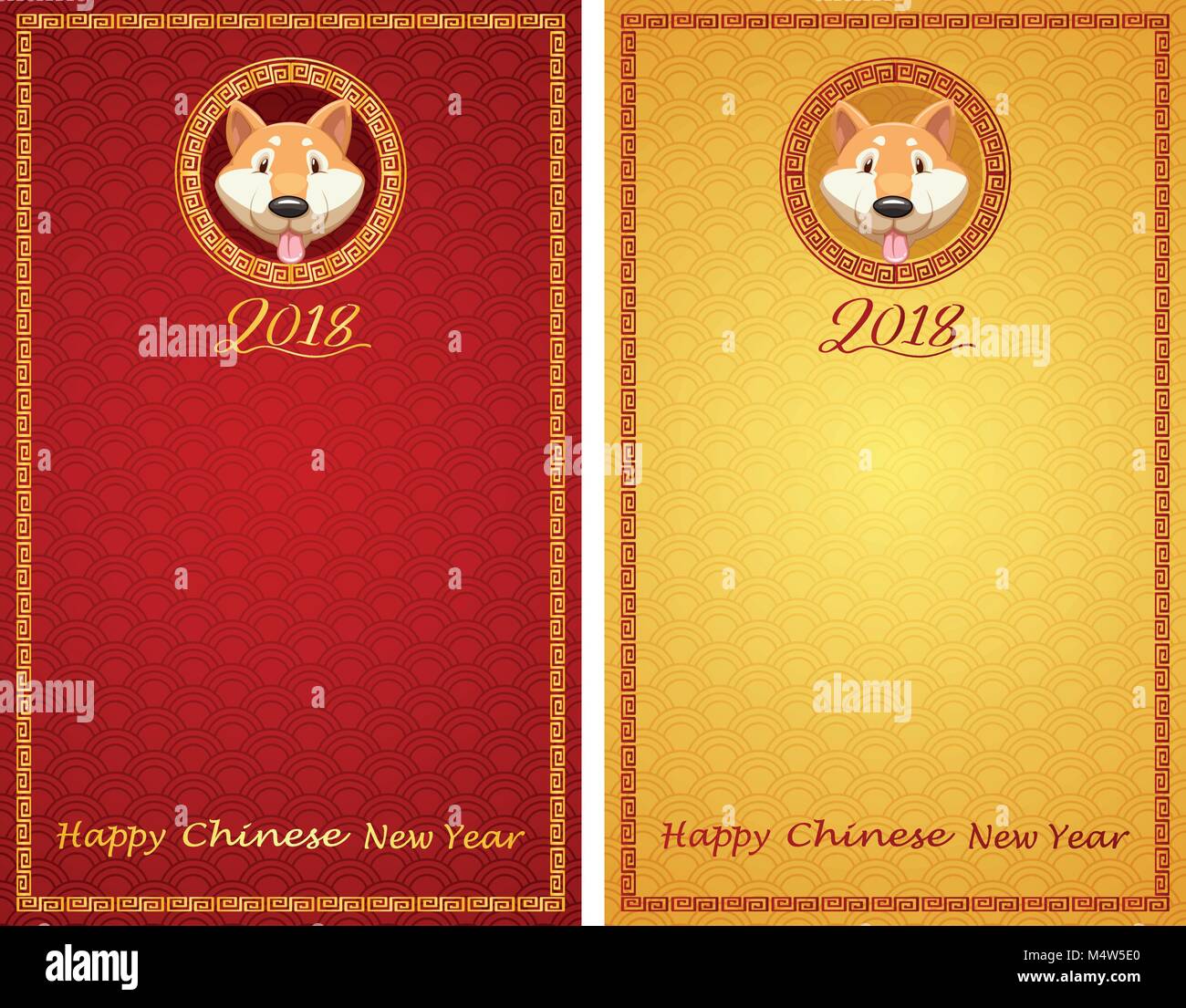 Two card template for chinese newyear illustration Stock Vector Image ...
