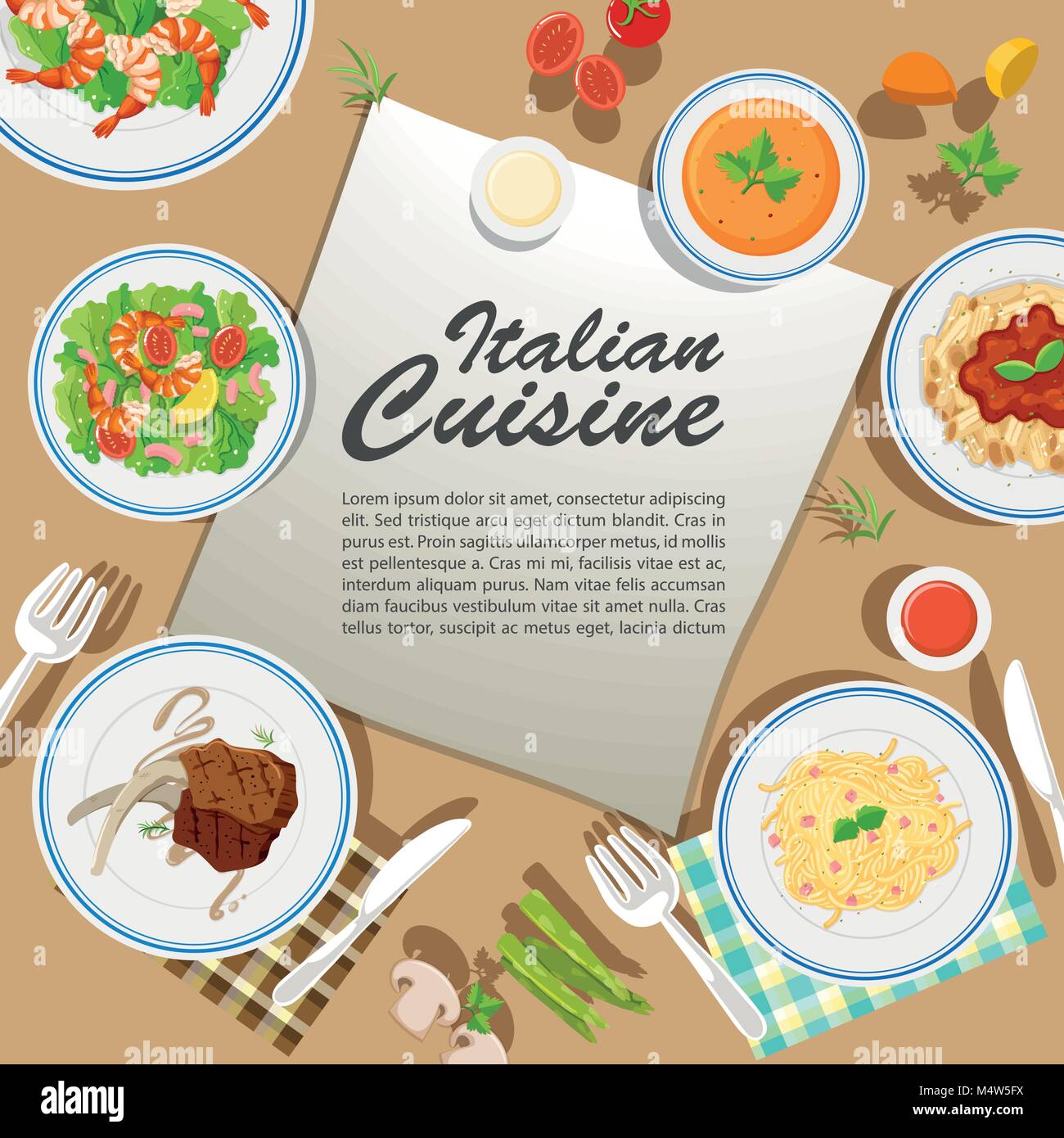 Poster design with various food illustration Stock Vector Image & Art ...