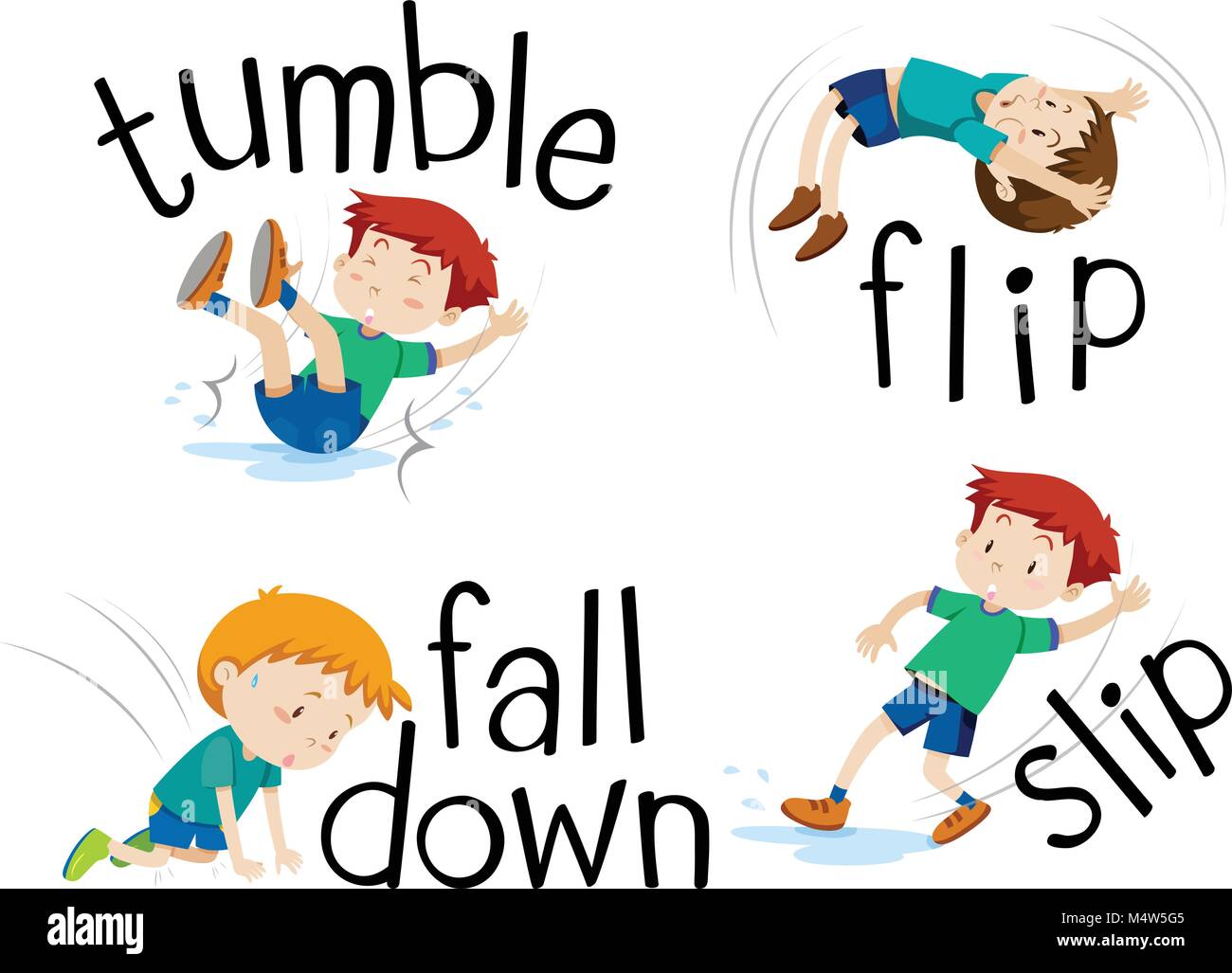 Boy falling Stock Vector Images - Alamy