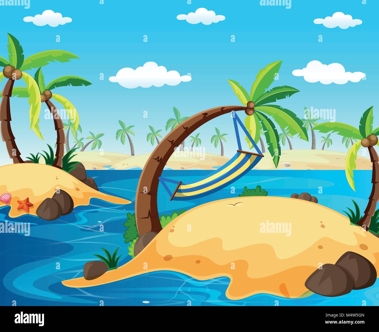 Background scene with islands in the ocean illustration Stock Vector ...