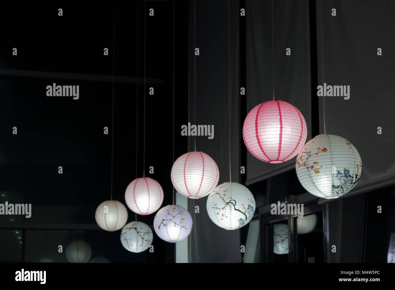 Japanese paper lamps Stock Photo - Alamy