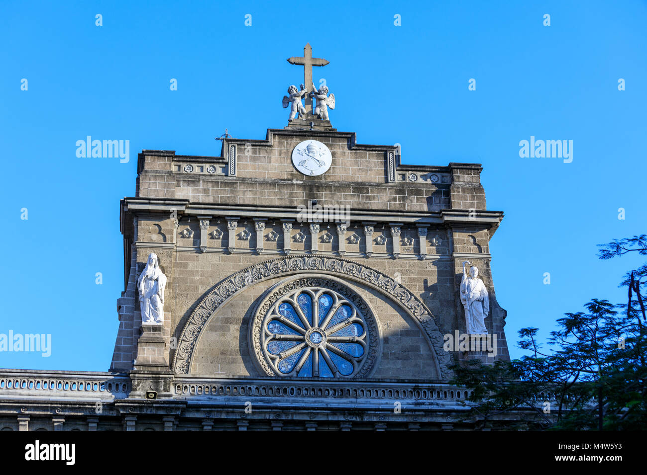 Detiails of Manila Cathedral facade at the Intramuros area of manila ...