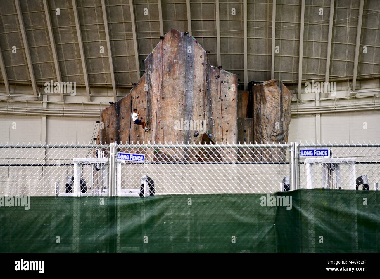 Rock climbing wall inside the Halsey Fieldhouse at the United States ...