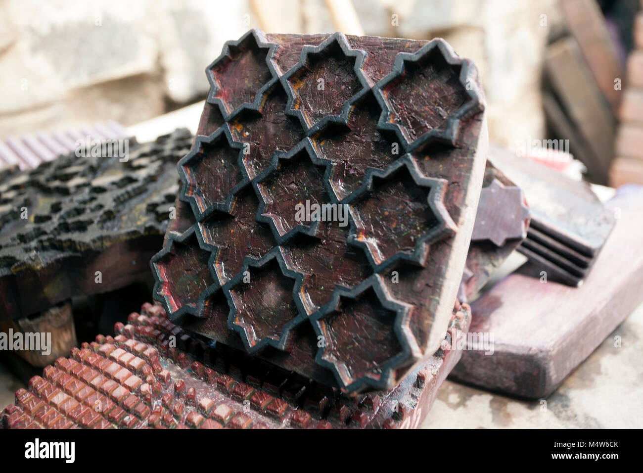 Indian wood blocks Stock Photo - Alamy