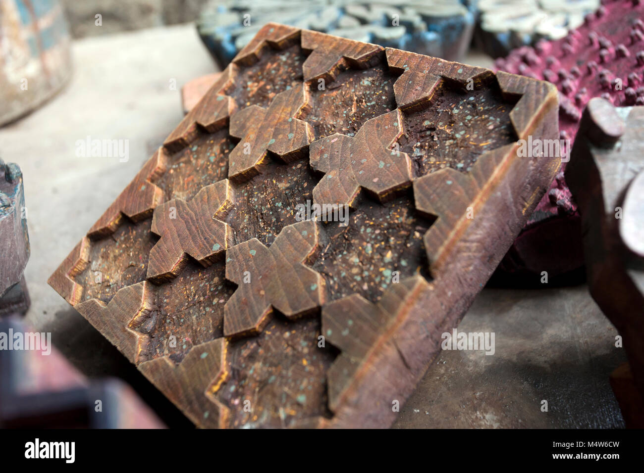 Indian wood printing blocks hi-res stock photography and images - Alamy