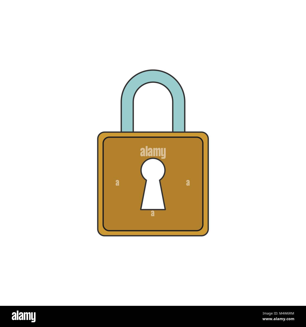 Simple Padlock Vector Outline Icon Illustration Graphic Design Stock ...