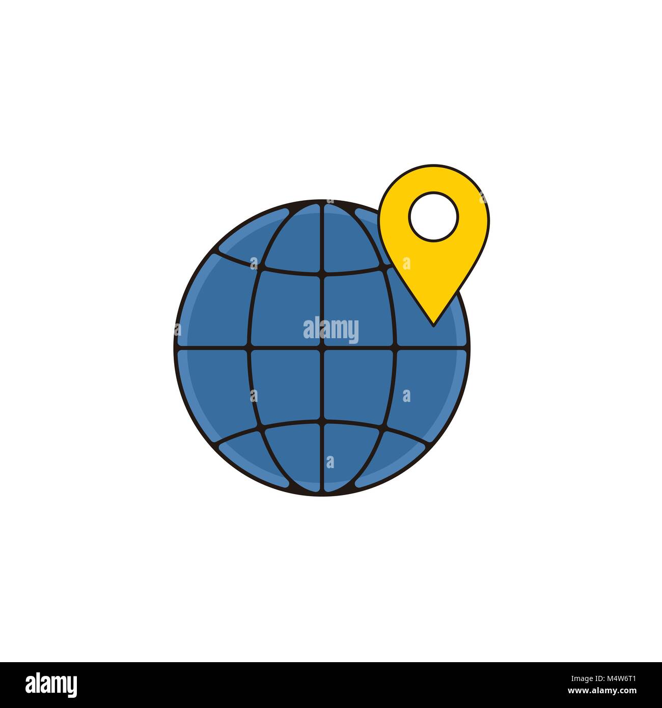Location Map Globe Vector Outline Icon Illustration Graphic Design ...