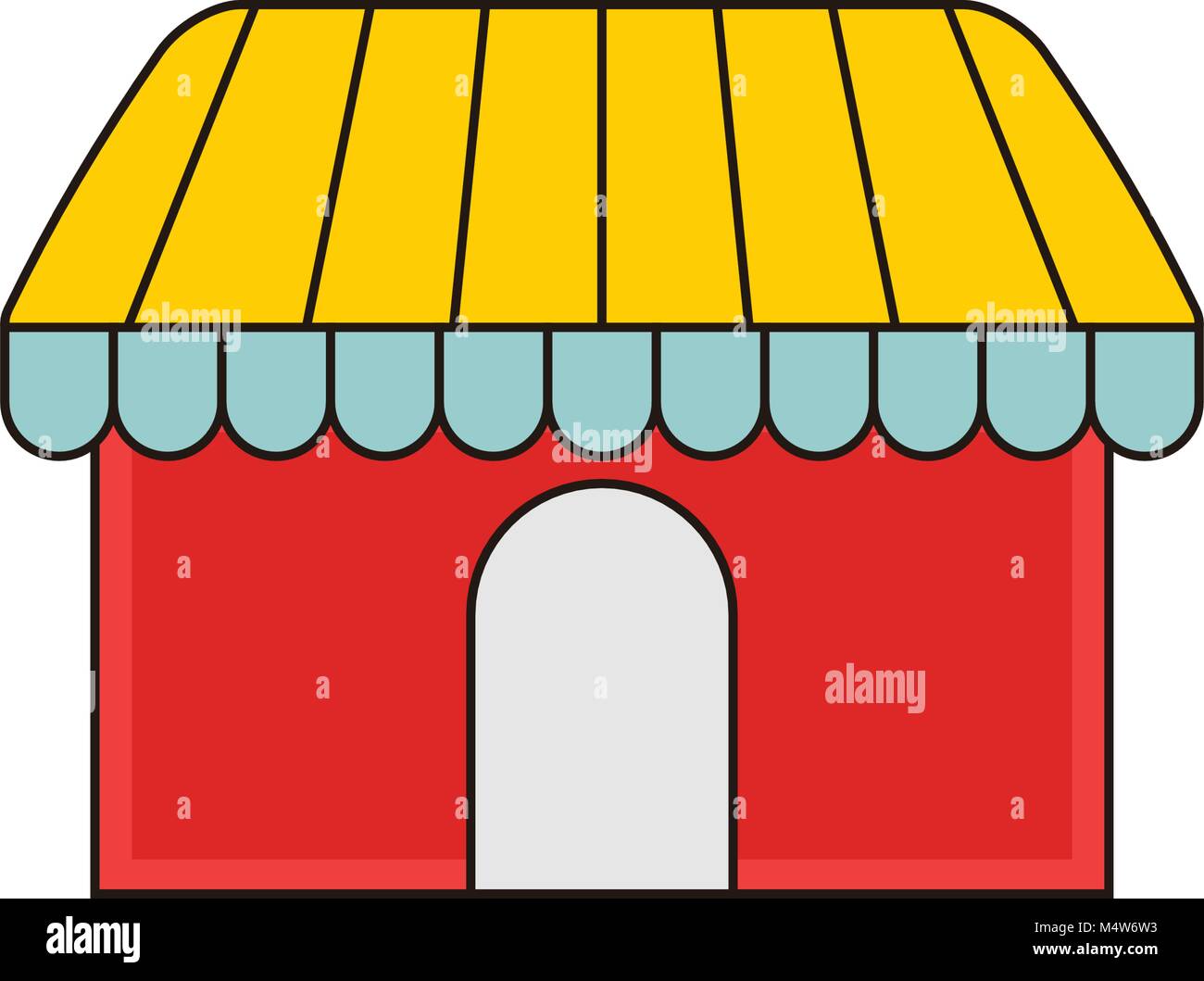 Simple Store Front Shop Vector Outline Icon Illustration Stock Vector ...
