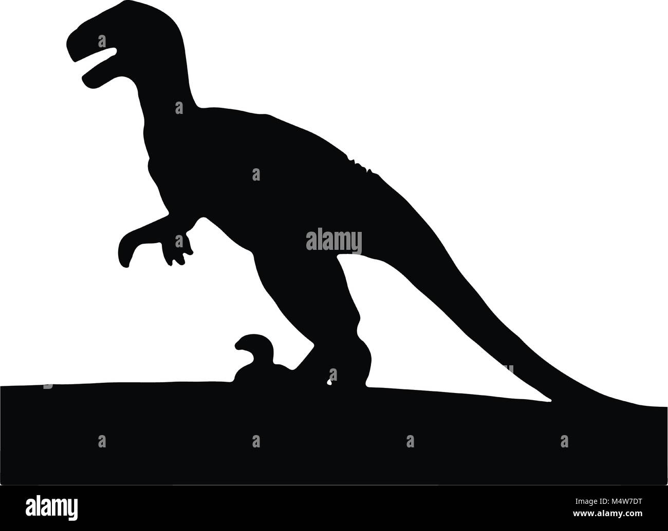 Raptor silhouette, black and white vector illustration Stock Vector ...