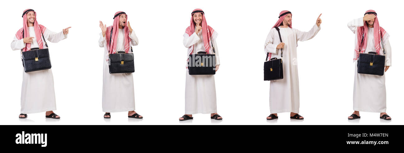 Arab man isolated on white background Stock Photo - Alamy