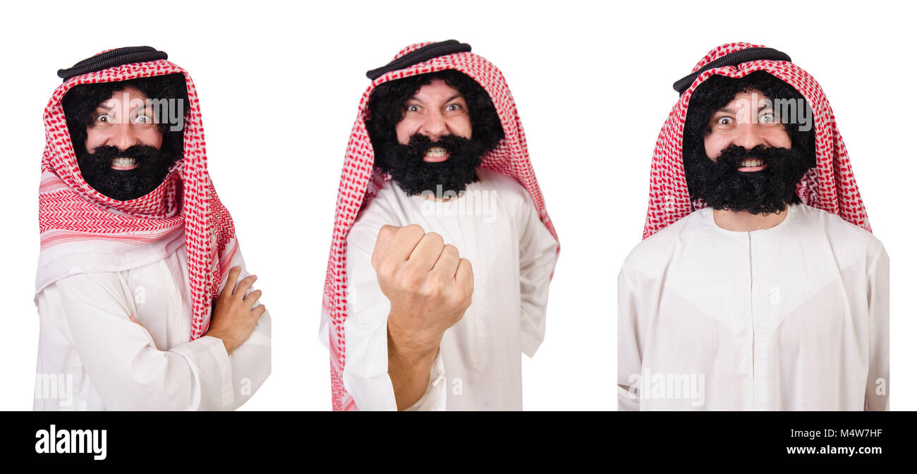Bearded arab isolated on white background Stock Photo - Alamy