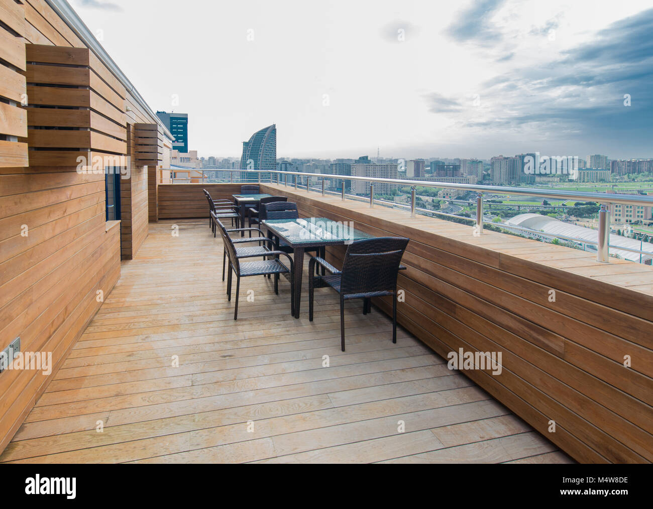 Terrace cafe on top floor Stock Photo - Alamy