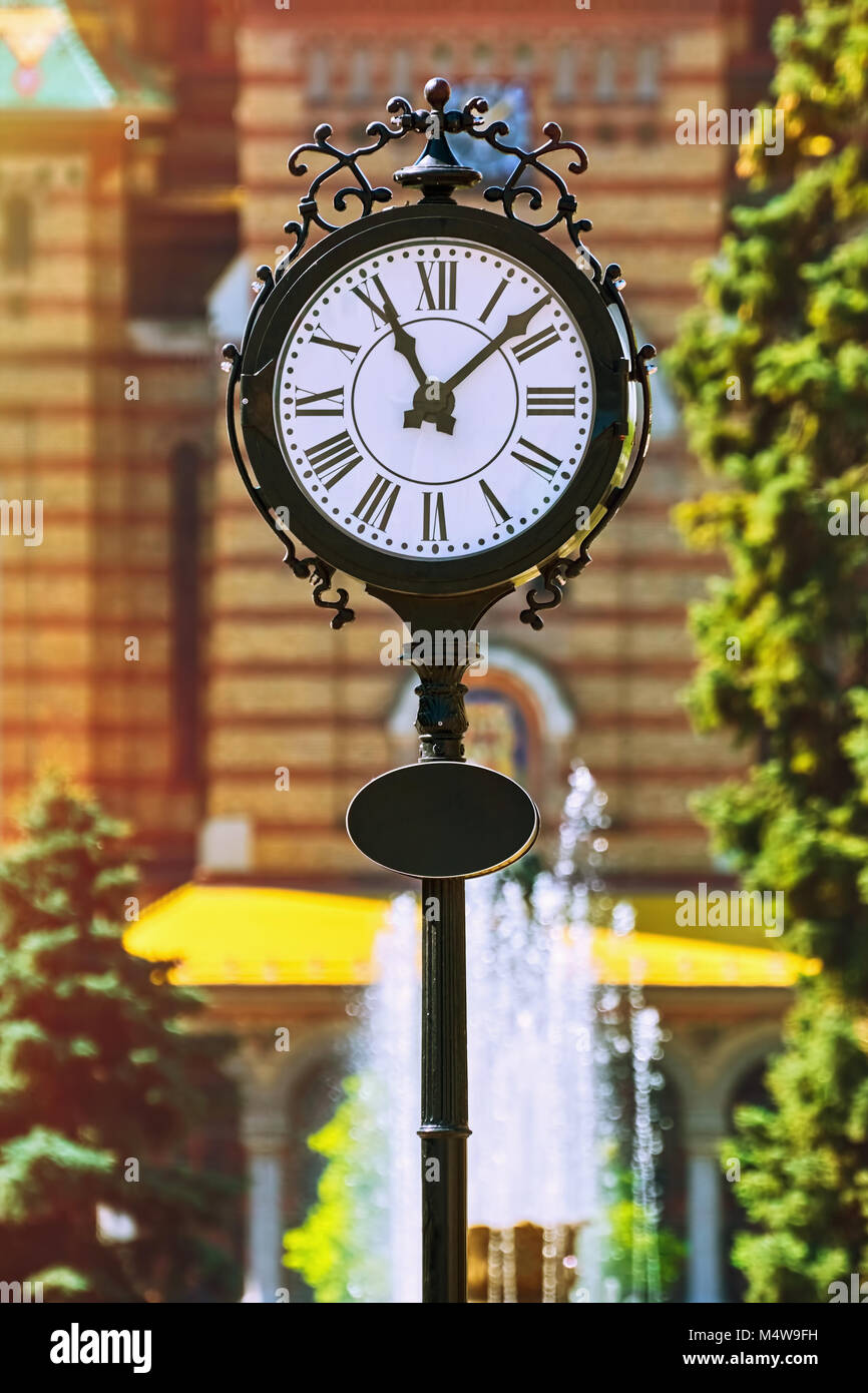 Street Clock in Timisoara Stock Photo - Alamy