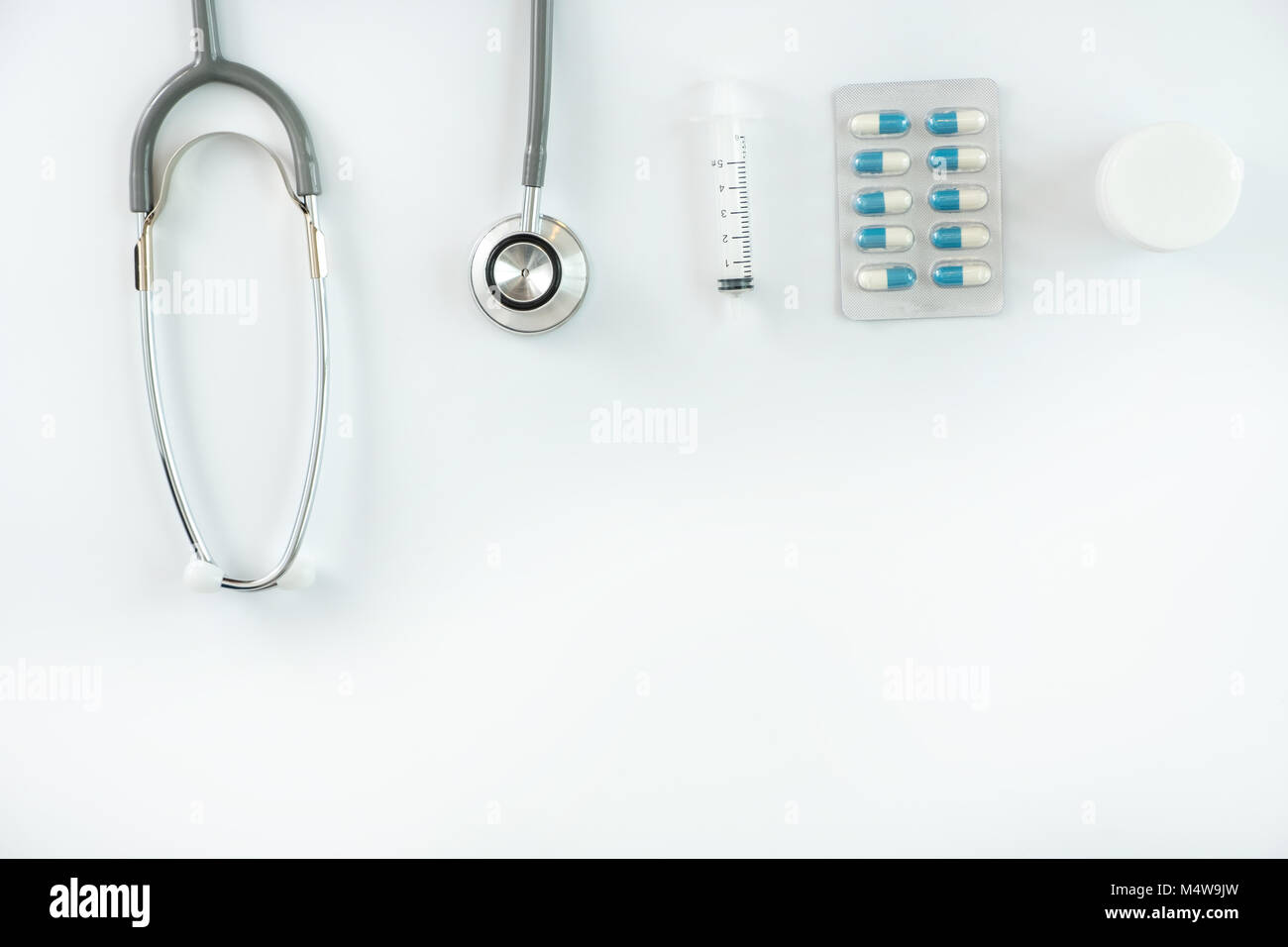 Good health Medical equipment isolated on white medicine instruments ...