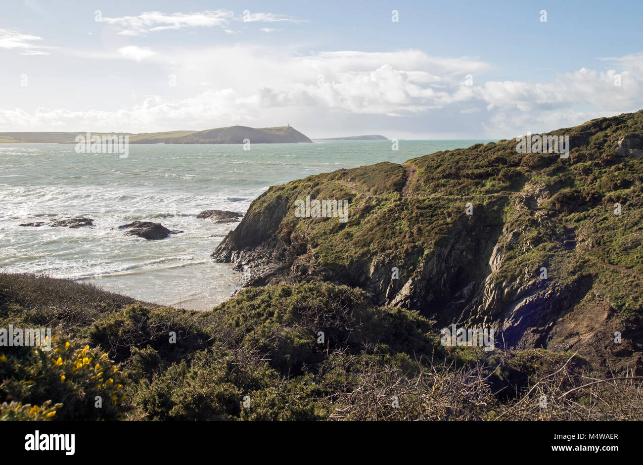 Coastal landscape at Polzeath, Cornwall, England Stock Photo - Alamy