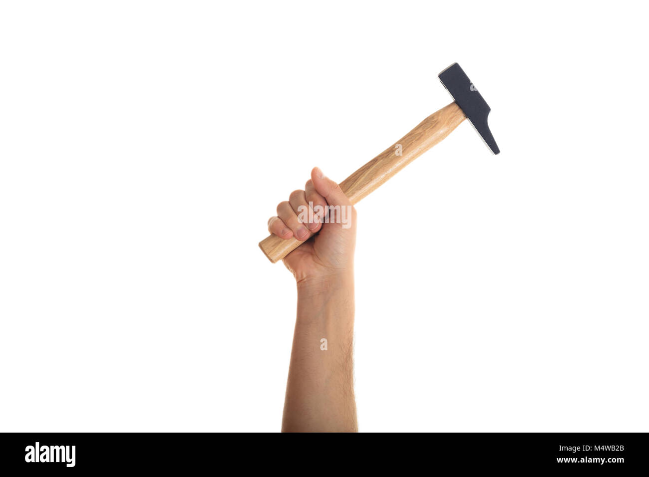 Hand holding a hammer hand tool isolated on white background Stock ...