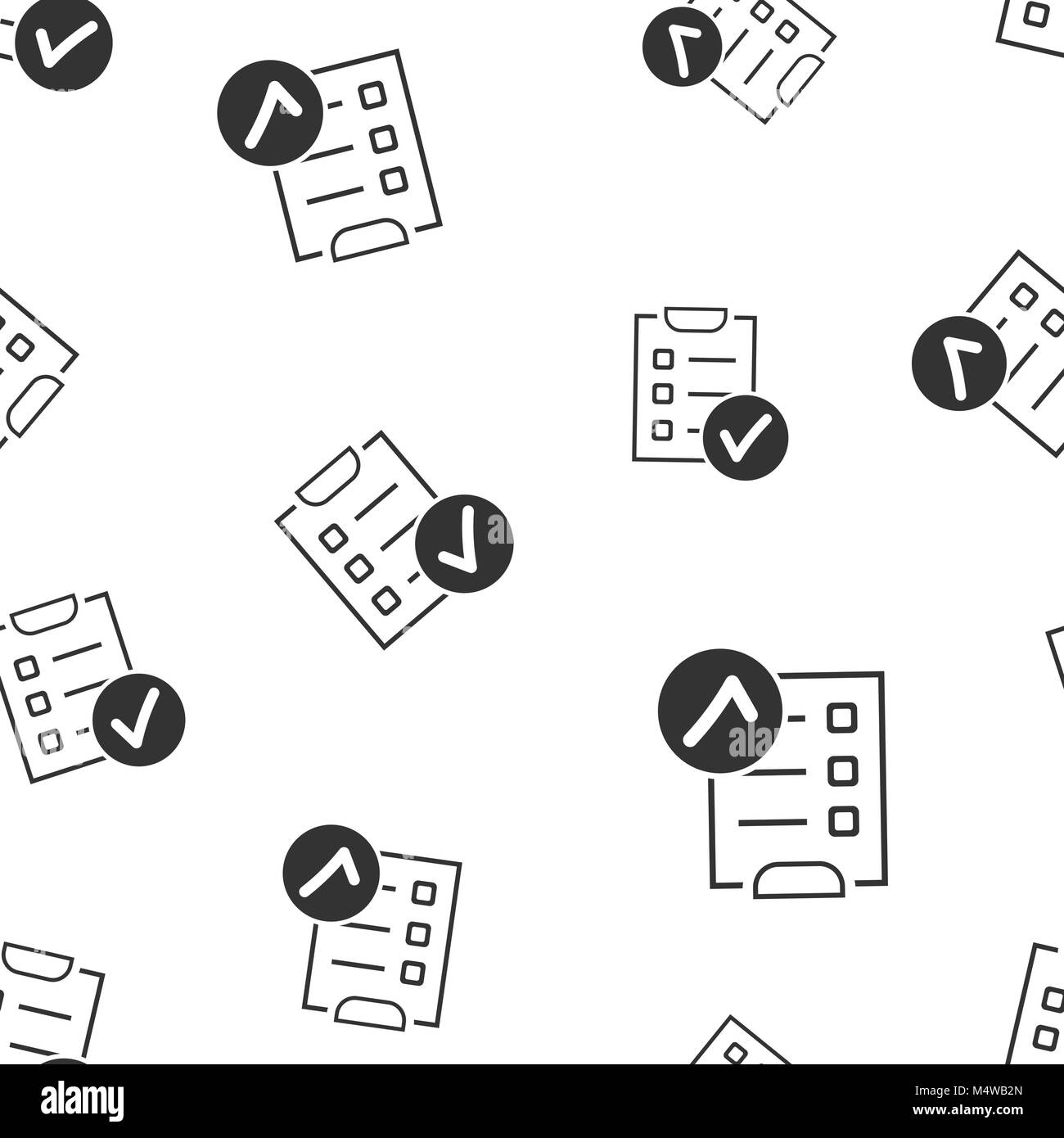 Checklist notepad document seamless pattern background. Business flat ...