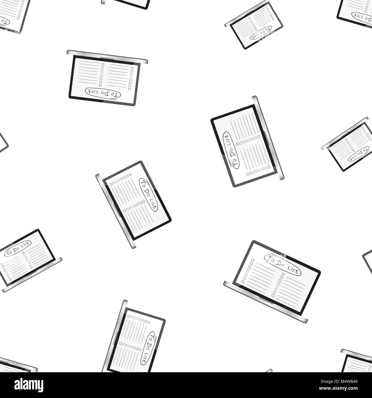 Businessman to do list, checklist with laptop computer seamless pattern ...