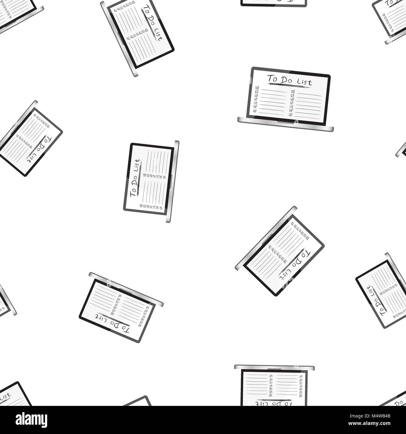 Businessman to do list, checklist with laptop computer seamless pattern ...