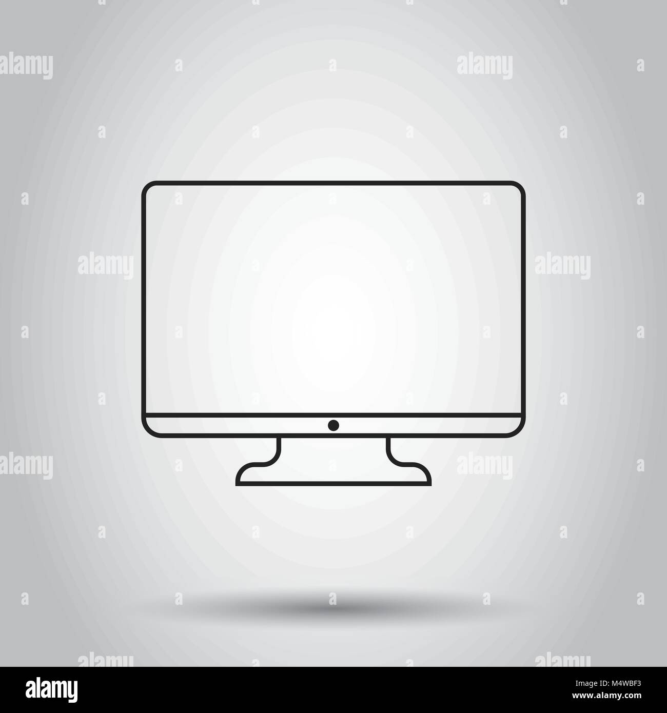 Computer monitor in line style icon. Vector illustration on isolated ...