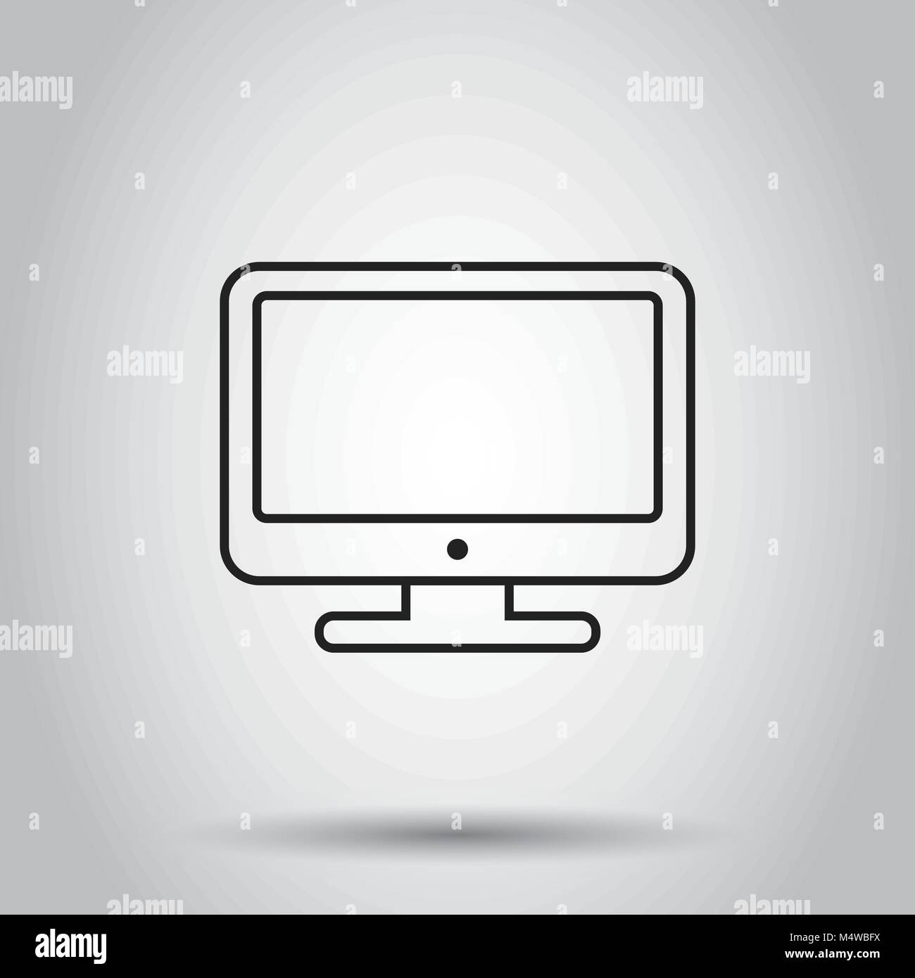 Computer monitor icon in line style. Vector illustration on isolated ...