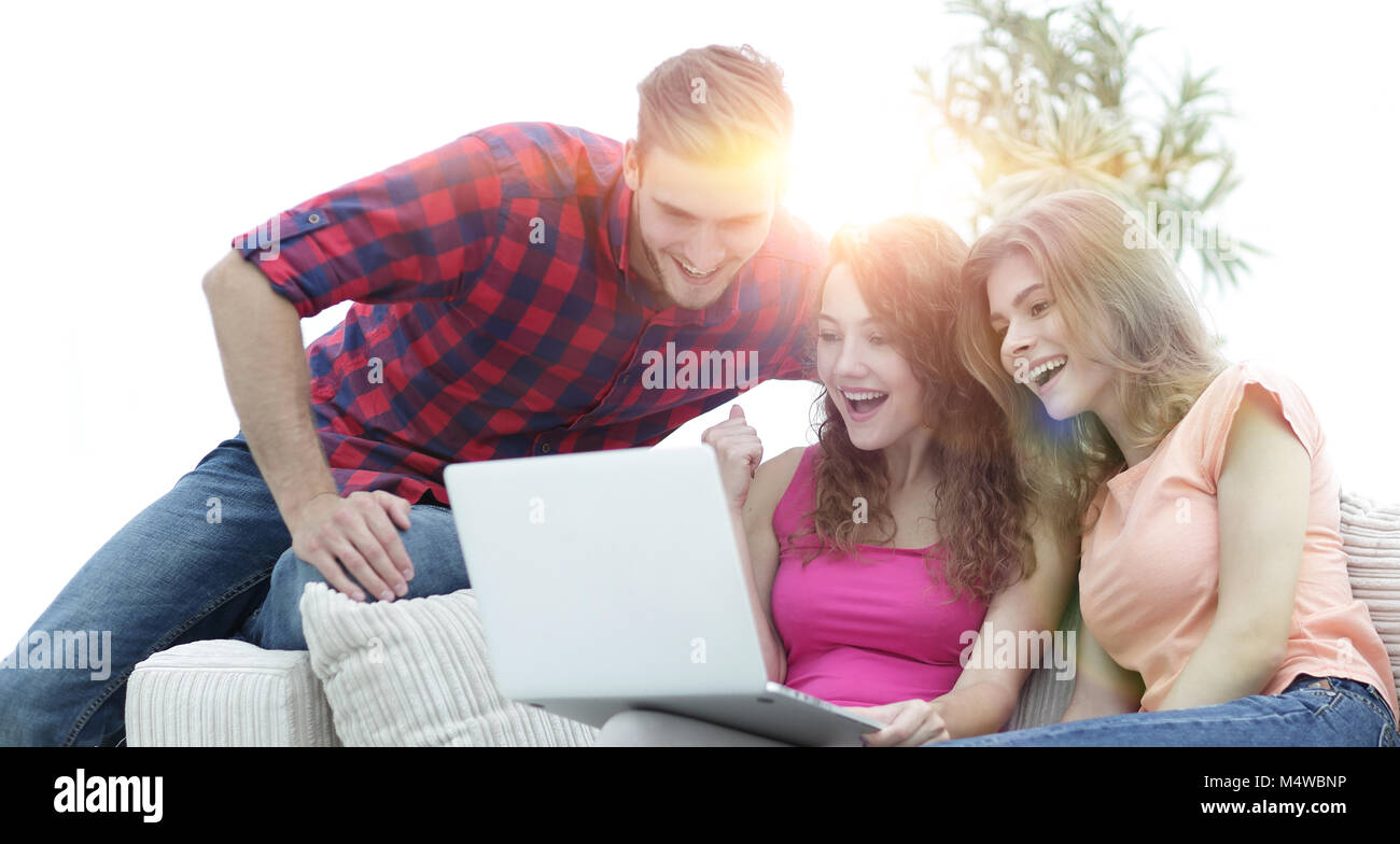 students people browsing through your favorite video on the lapt Stock ...