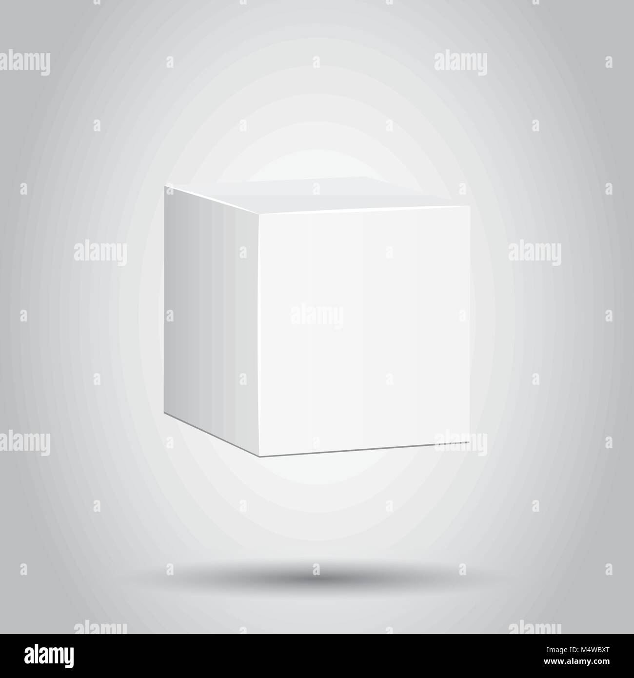 Blank white carton 3d box icon. Vector illustration on isolated ...