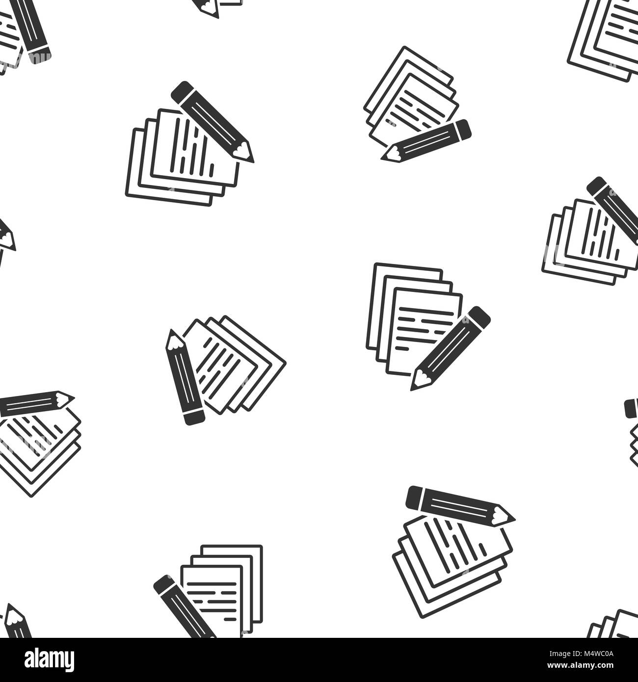 Document with pencil seamless pattern background. Business flat vector ...