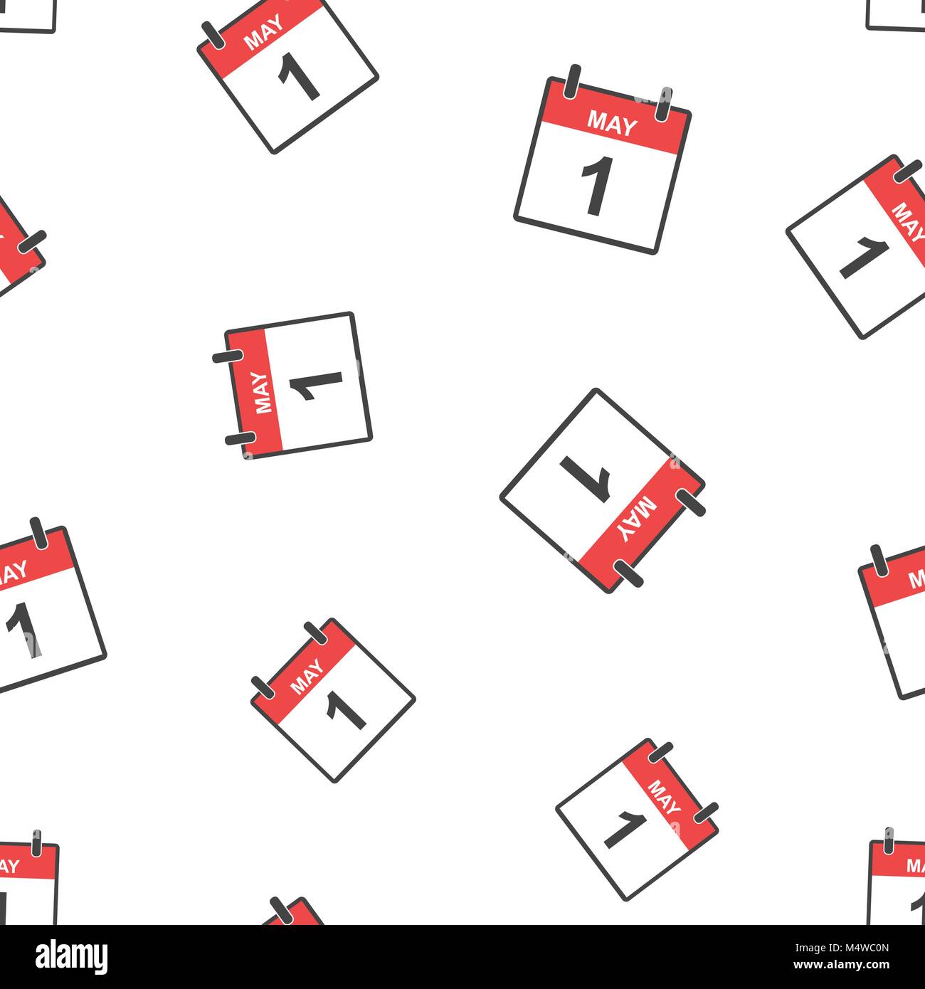 May 1 calendar page seamless pattern background. Business flat vector ...