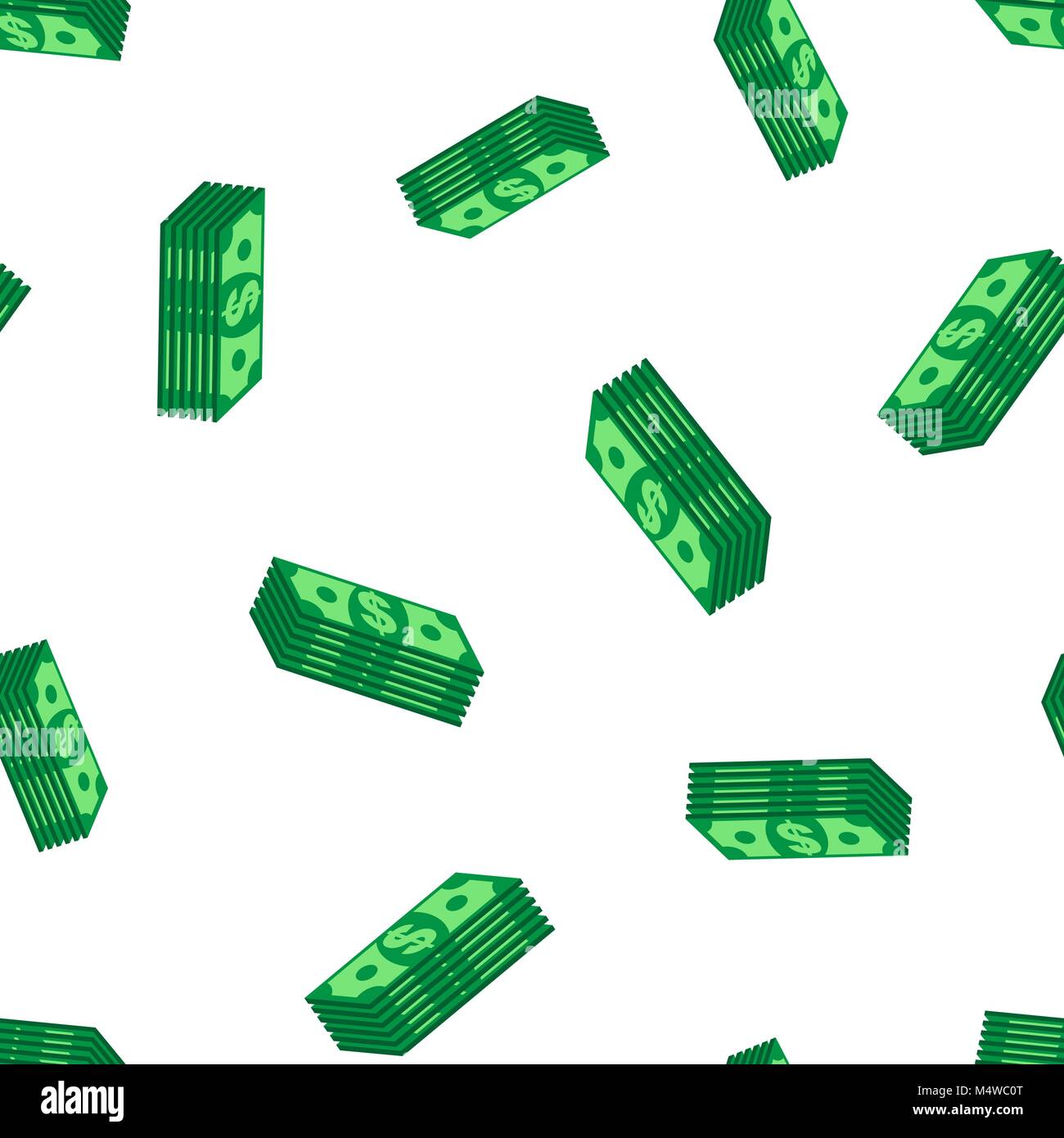 Stacks dollar cash seamless pattern background. Business flat vector ...