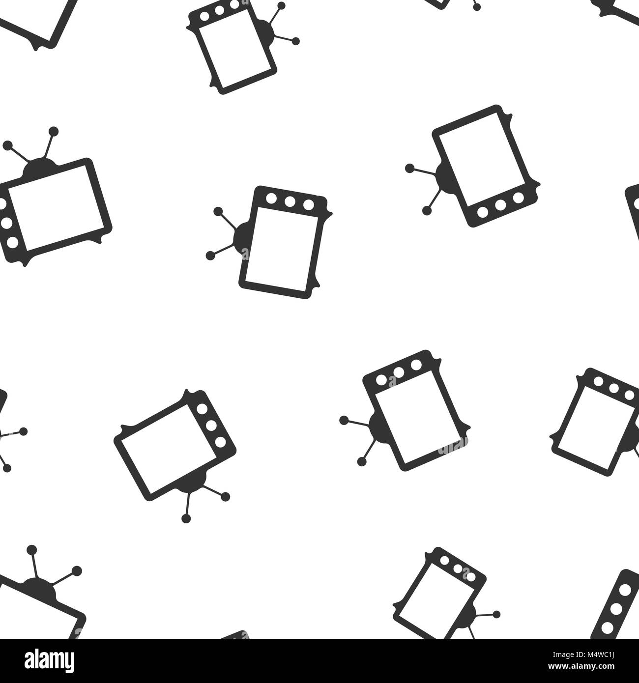 Tv icon seamless pattern background. Business flat vector illustration ...