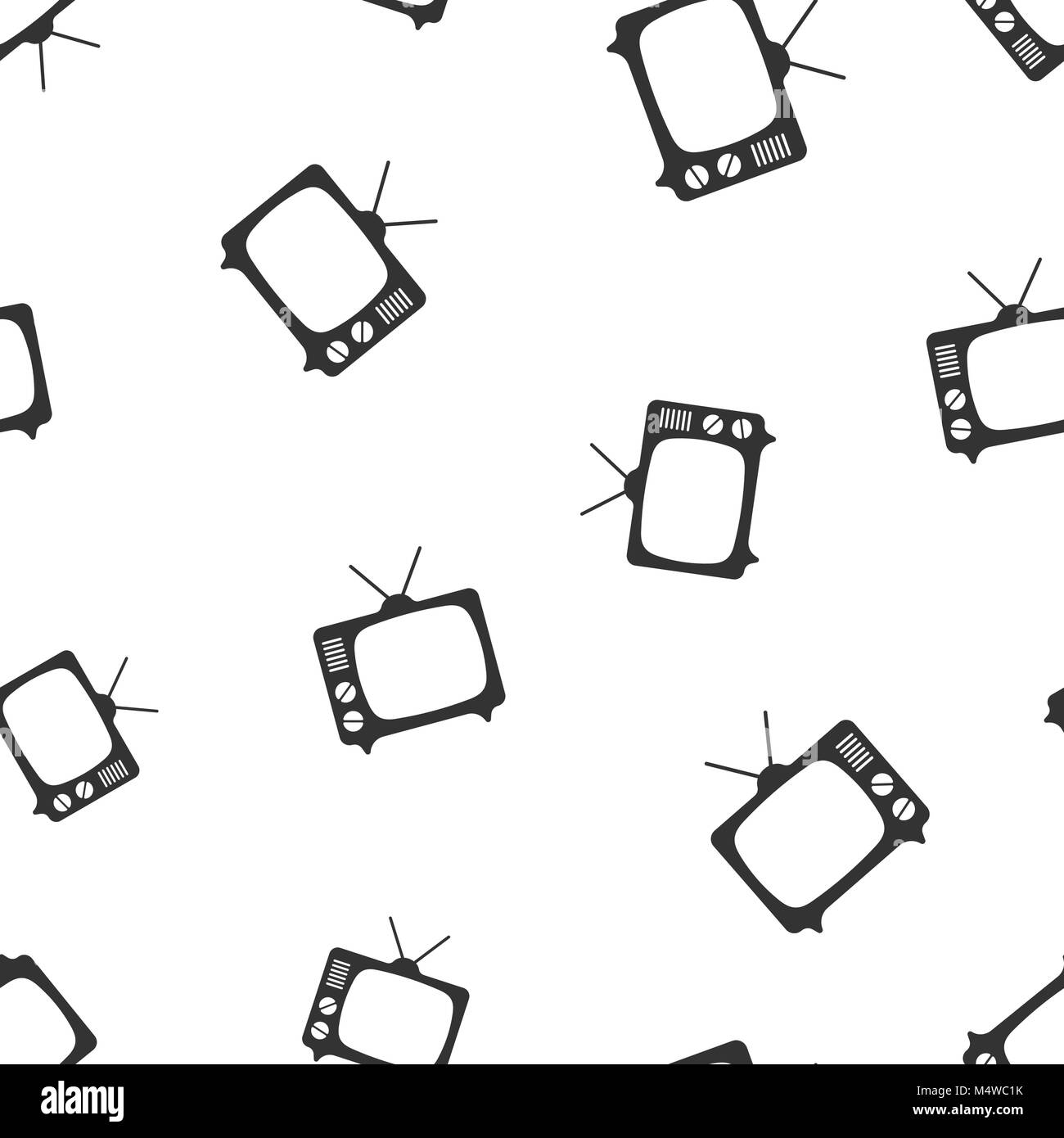 Tv icon seamless pattern background. Business flat vector illustration ...