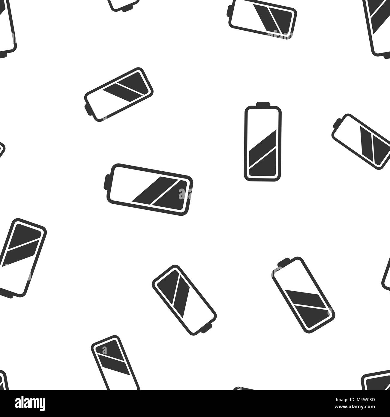 Battery icon seamless pattern background. Business flat vector ...